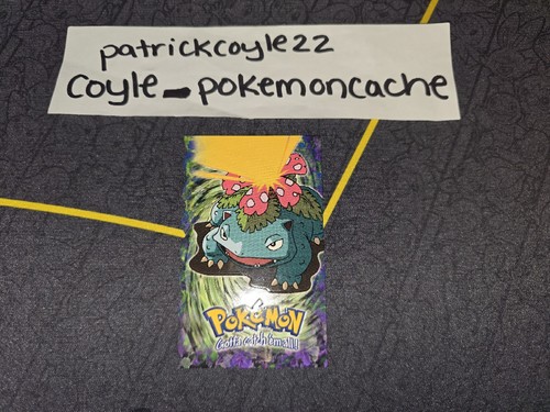 Venusaur 3 of 12 Die-Cut Embossed Pokemon Topps The First Movie (Blue ...