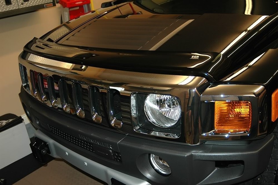 EGR Dark Smoke Hood Protector Bug Shield Deflector for 2006-2010 Hummer ...