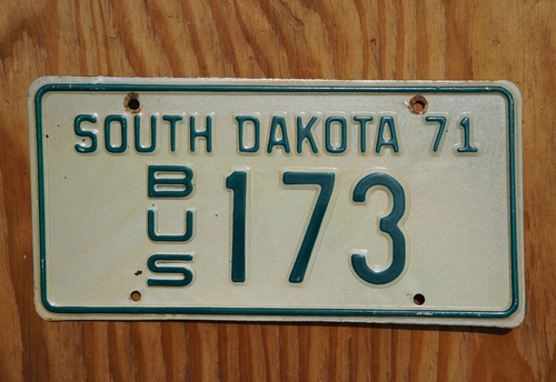 1971 SOUTH DAKOTA BUS License Plate Low # 173 | eBay