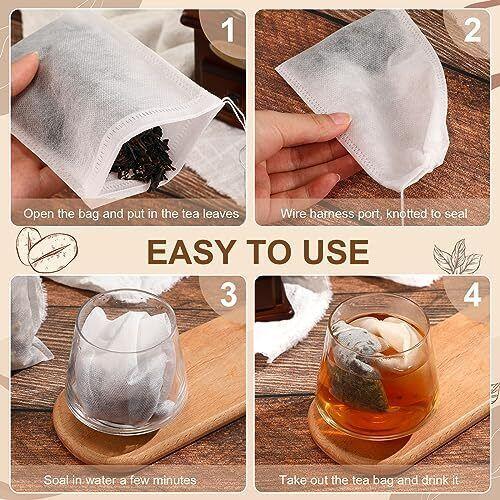 400 Pcs Tea Filter Bags Large Tea Bags Disposable Empty Tea Bags for ...
