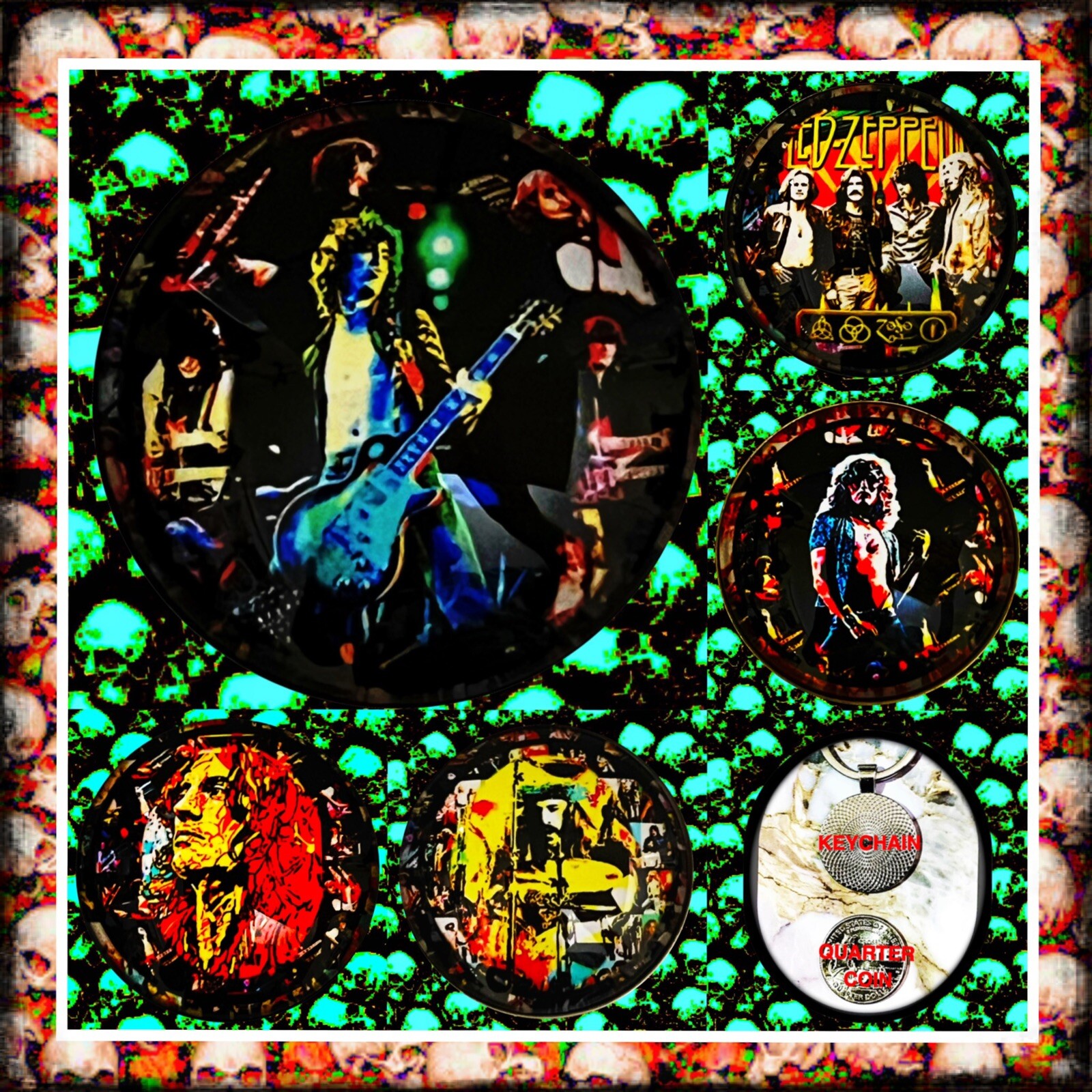 LED ZEPPELIN FIVE KEYCHAINS 🇺🇸 CONCERT ACCESSORIES & GIFT | eBay