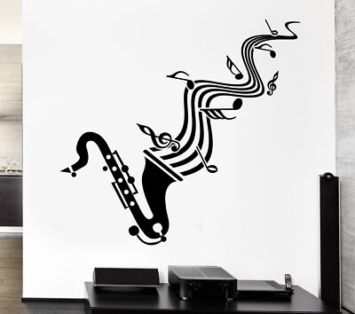 Wall Sticker Vinyl Decal Saxophone Sheet Music Jazz Blues Lover (ig1295 ...