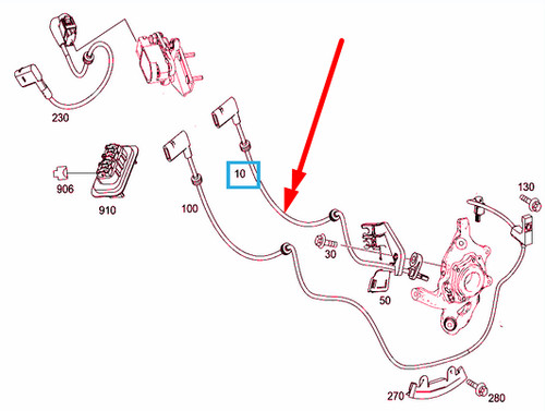 OEM MERCEDES-BENZ C-CLASS W204 REAR WHEEL ABS SENSOR A2045400317 ...