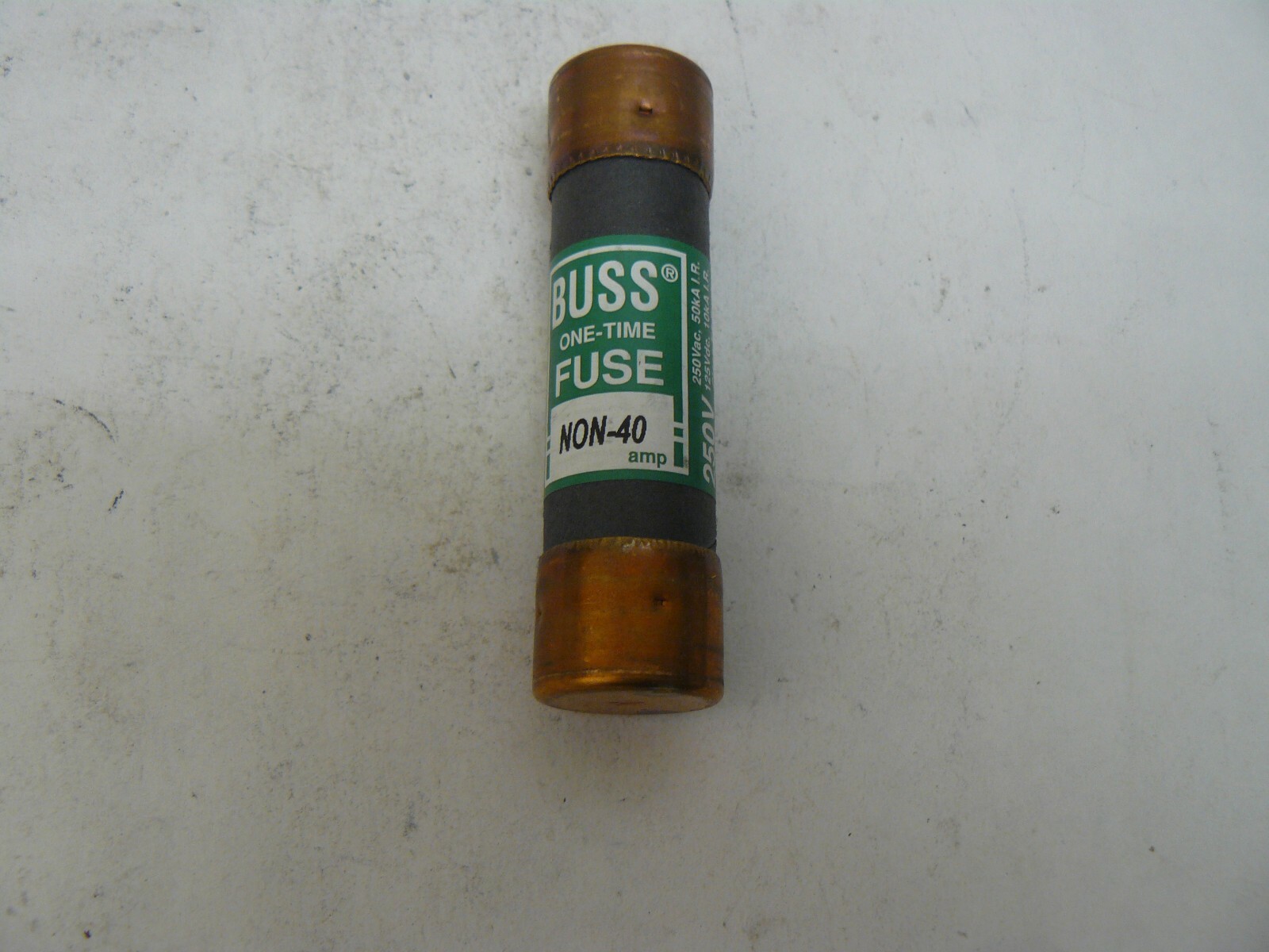 Cooper Bussmann NON-40 one time fuse 40 amp 250vac 50ka IR 125vdc 10ka ...