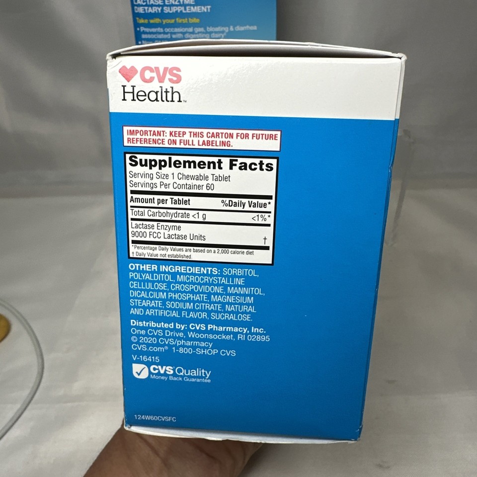 2 Boxes cvs dairy relief lactase enzyme Dietary Supplement 60 Each | eBay