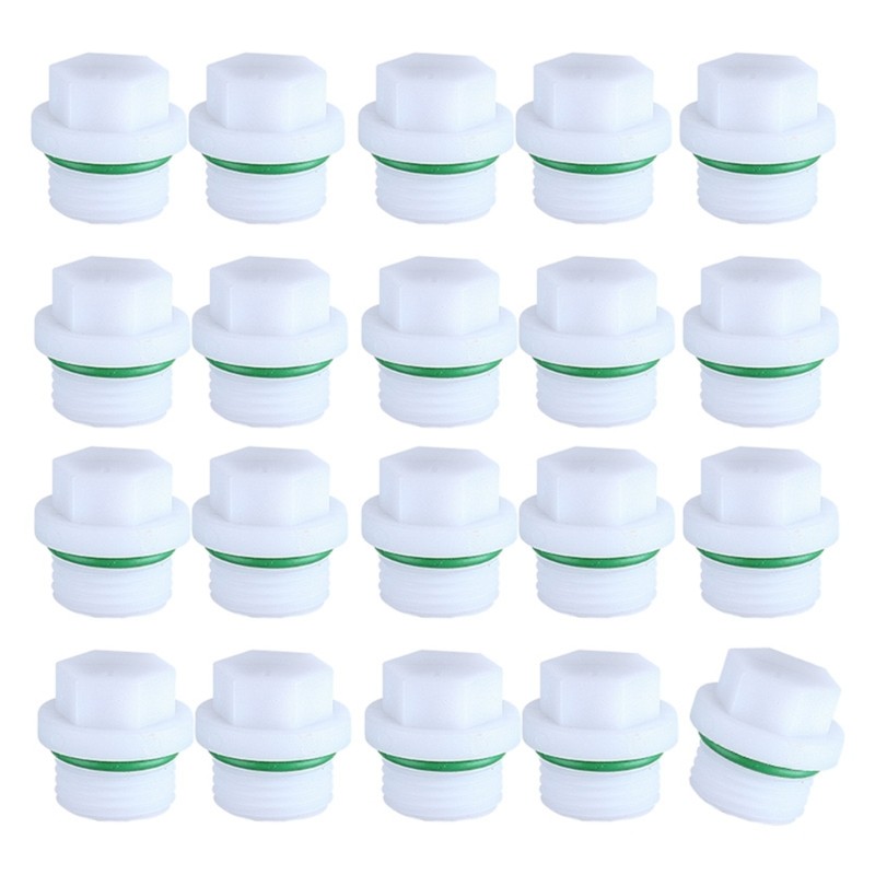 20 Pieces Plastic Threaded Pipe End Caps for Hot Cold Water Pipe ...