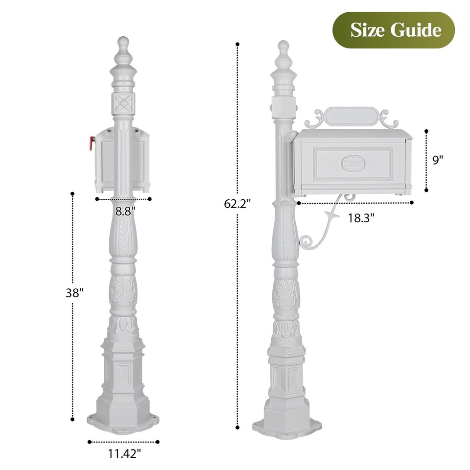 Post Mailbox Combination Stratford Heavy Duty Mail Box Cast Aluminum | eBay