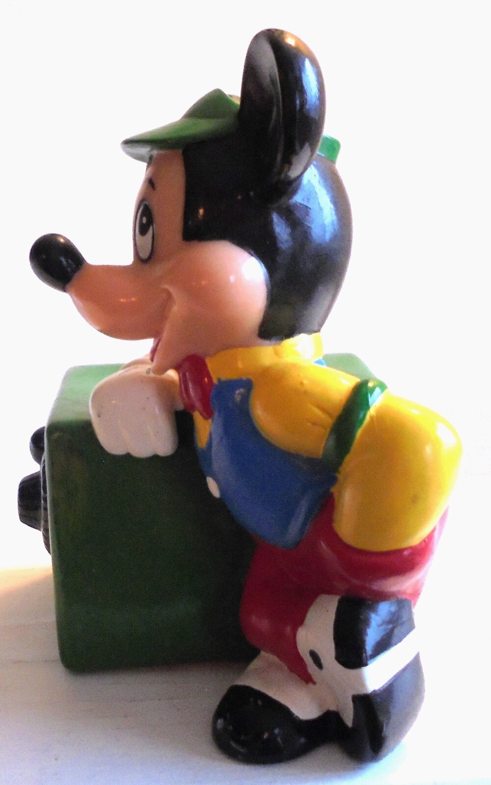 Vintage Disney Banker Mickey Mouse Plastic Coin Money Piggy Bank Safe w ...