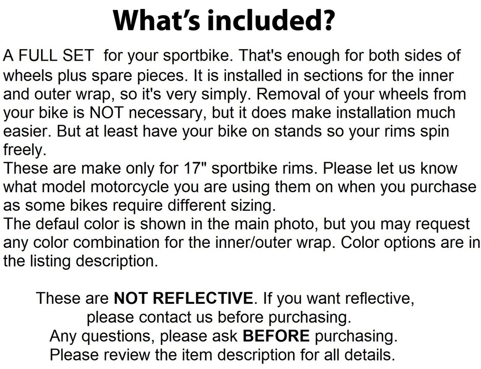 RED WHITE CUSTOM INNER RIM DECALS WHEEL STICKERS STRIPES TAPE GRAPHIC ...