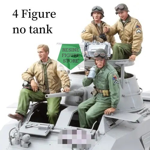 1/16 Resin Model Figure Kit 4 US Soldiers M8 Tank Crew Unpainted ...