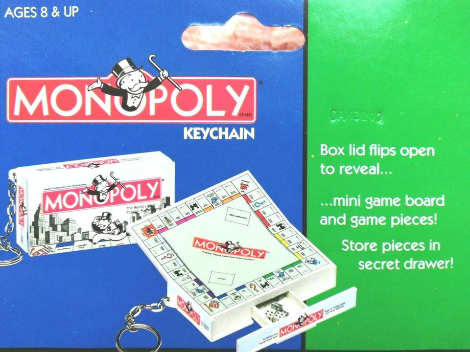 MONOPOLY Keychain Basic Fun # 535-0 Real Mini Game Box, Board & Pieces ...