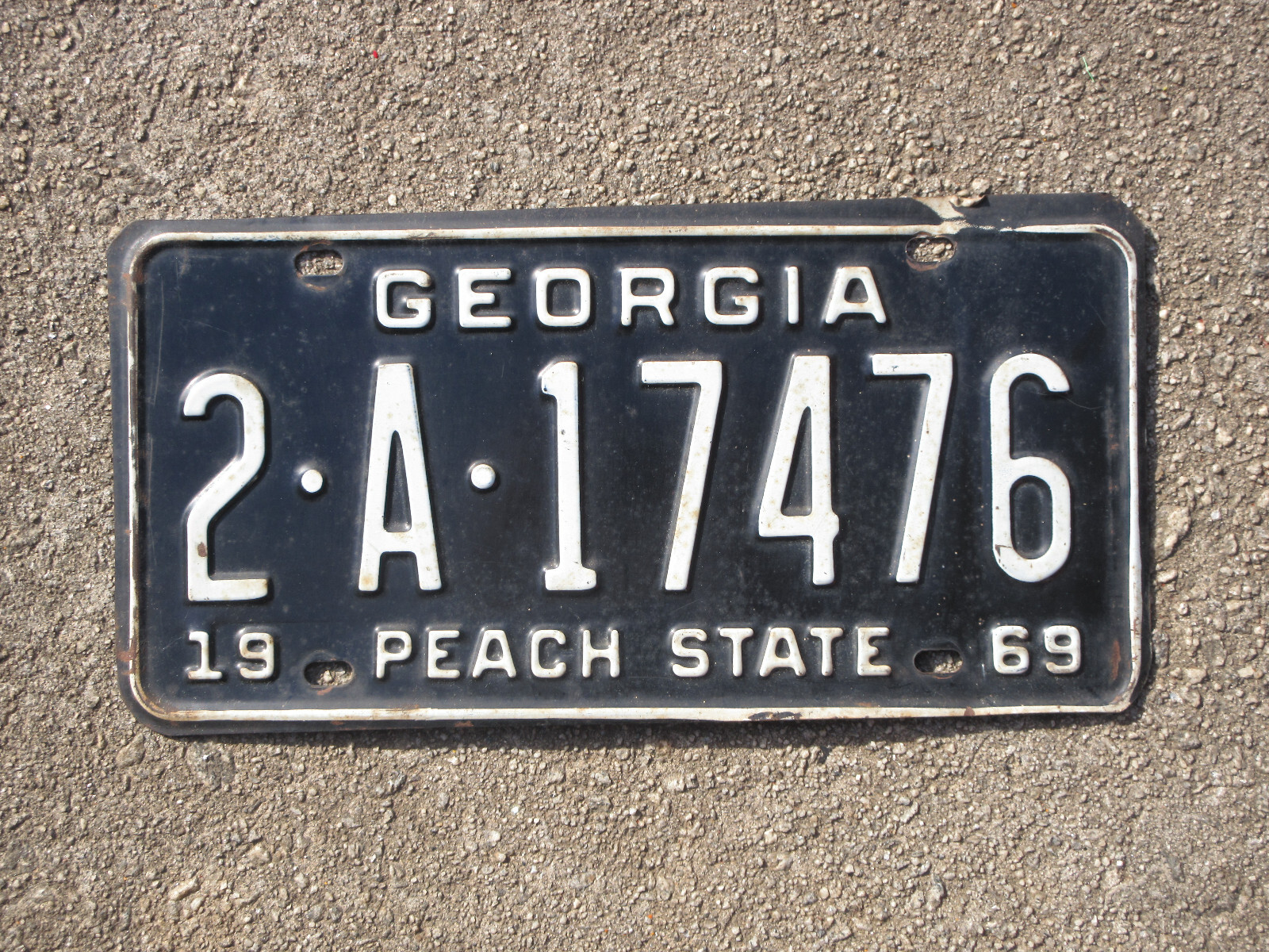 1969 Georgia License Plate GA 2 A 17476 Chevrolet Ford Chevy Dekalb ...