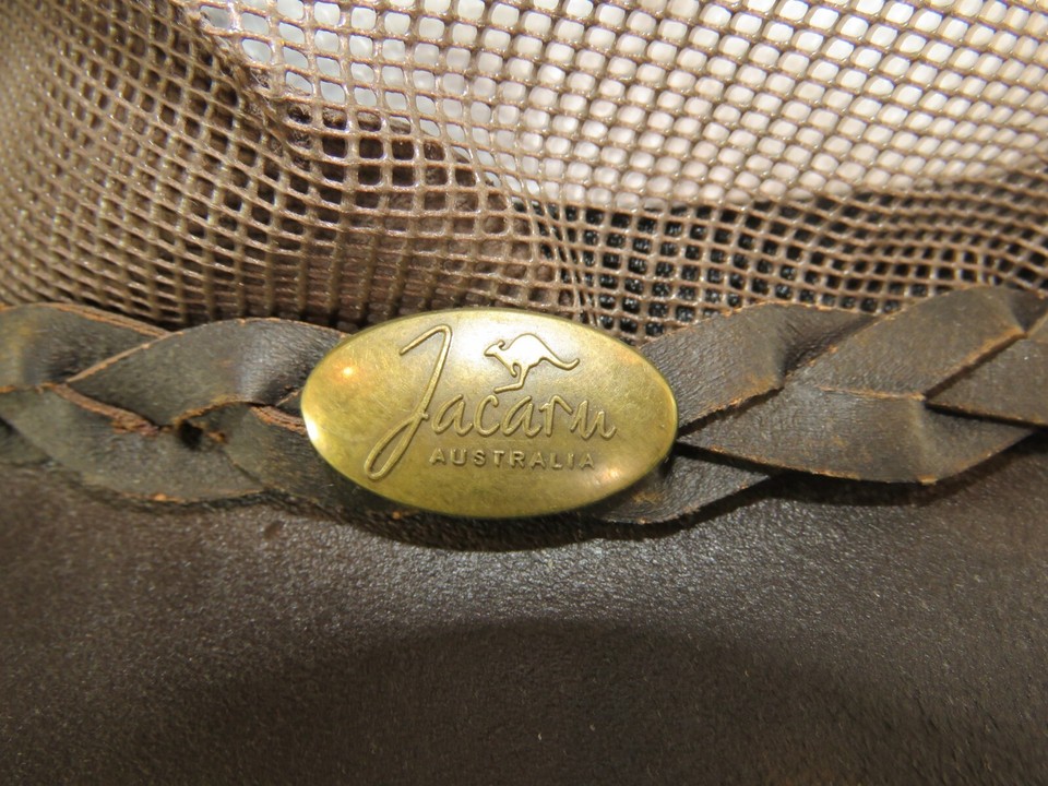 Jacaru Australia XL Swagman Bushman Brown Leather Braided Head Band Hat ...