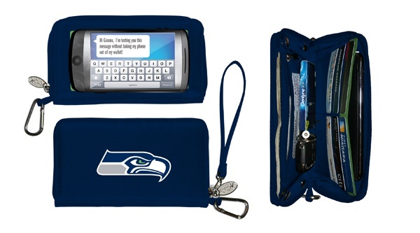 New Touch Smart phone Deluxe Wallet NFL Licensed SEATTLE SEAHAWKS Blue ...