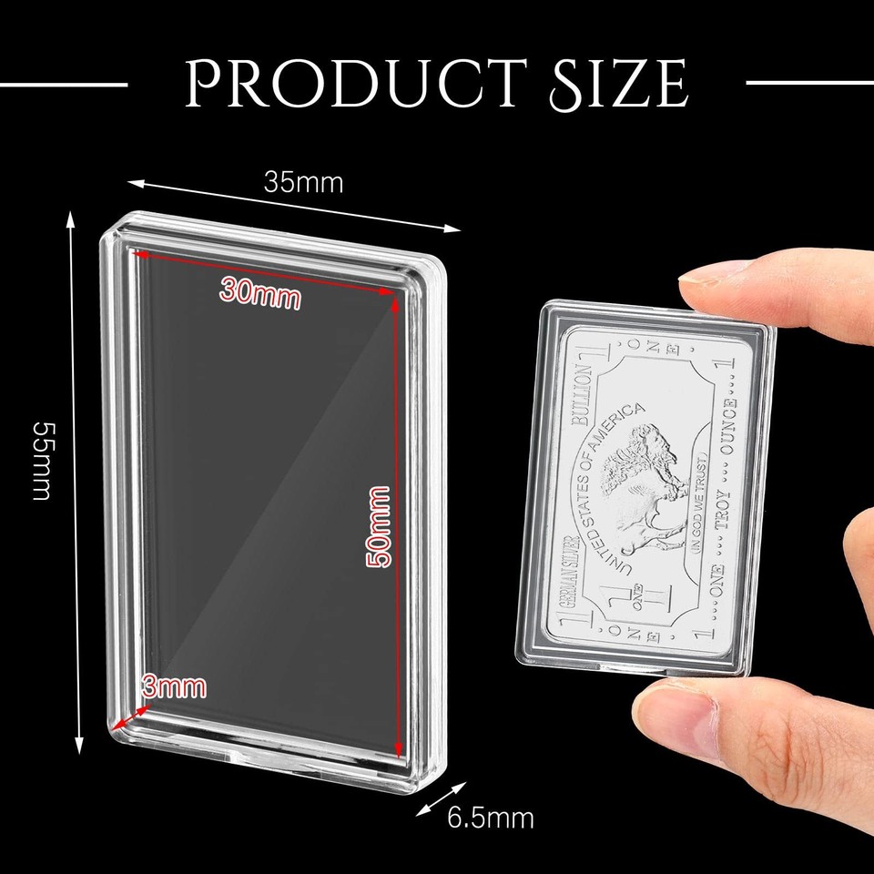 Batiyeer Silver Bar Case Silver Bar Holder Clear 1oz Silver Bar Storage ...