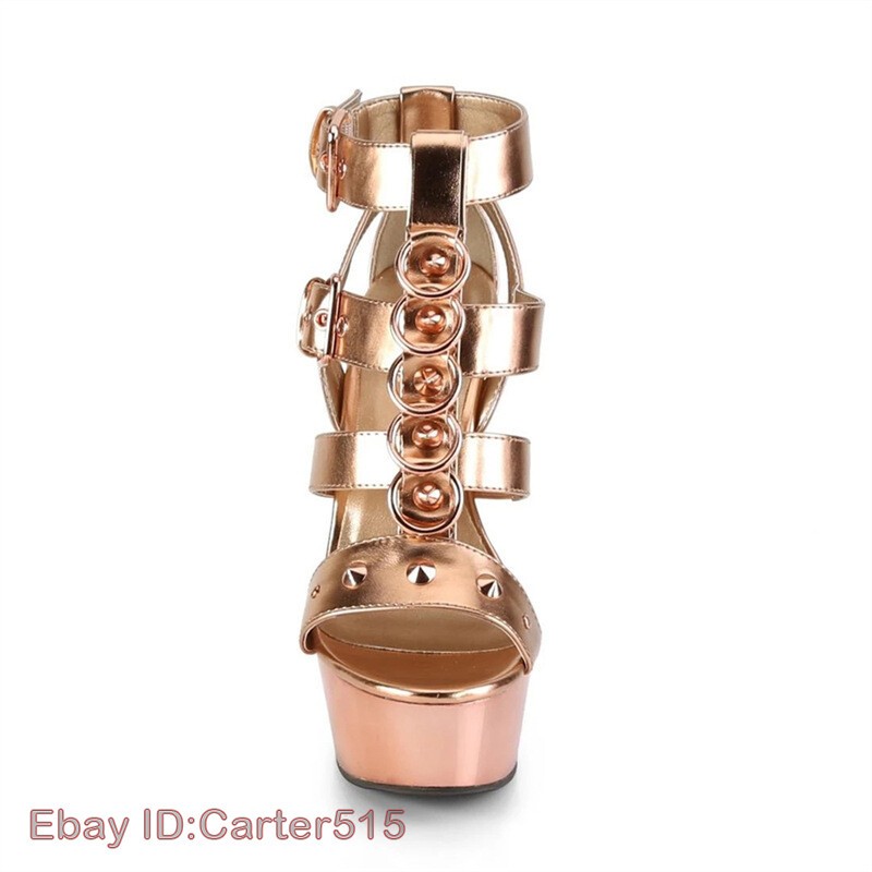 Roman Style Gladiator Womens Platform Buckle Super High Stiletto Heel ...