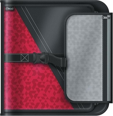 Mead 2 Inch Round Ring Binder Sewn Fabric 3 Tab Expanding File 4 ...