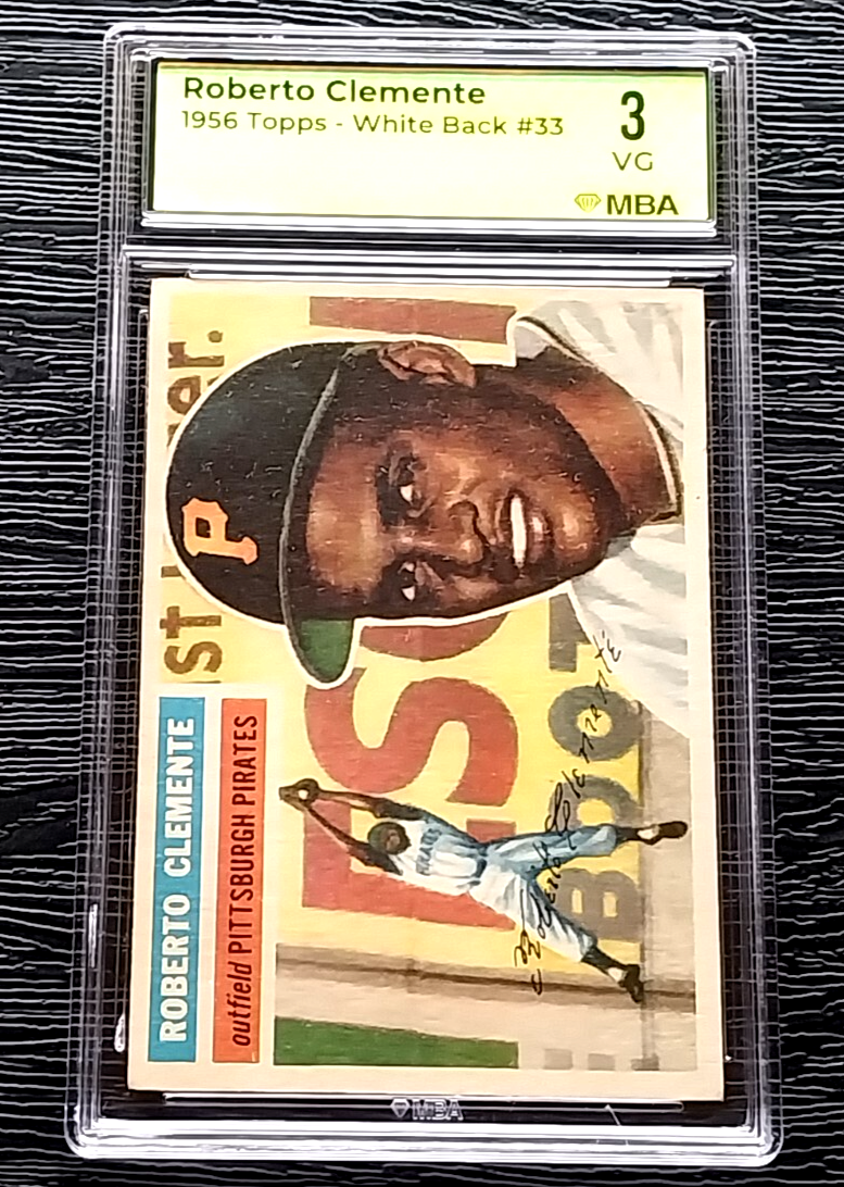 1956 TOPPS ROBERTO CLEMENTE BASEBALL CARD #33 *NO CREASES* *CENTERED ...