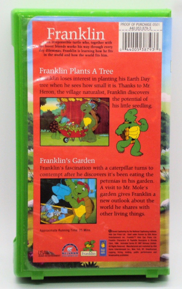 FRANKLIN PLANTS A TREE VHS Turtle Franklin's Garden Earth Day Nelvana ...