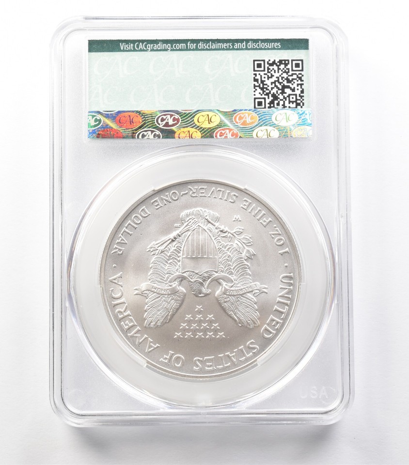 2008-W Reverse Of 2007 Burnished Silver Eagle MS68 CAC CACg *3686 | eBay