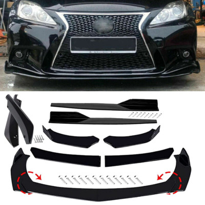 For LEXUS Front Bumper Lip Splitter Lower Spoiler Body Kit Glossy Black ...