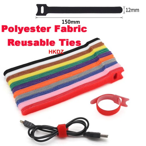Polyester Fabric Reusable Tie Hook and Loop Fastener Tape Cable Strap ...
