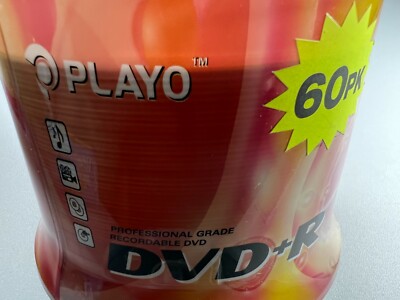 Playo DVD+R, 60pack, 4.7GB, 120 min Music, 16x write speed- Sealed ...