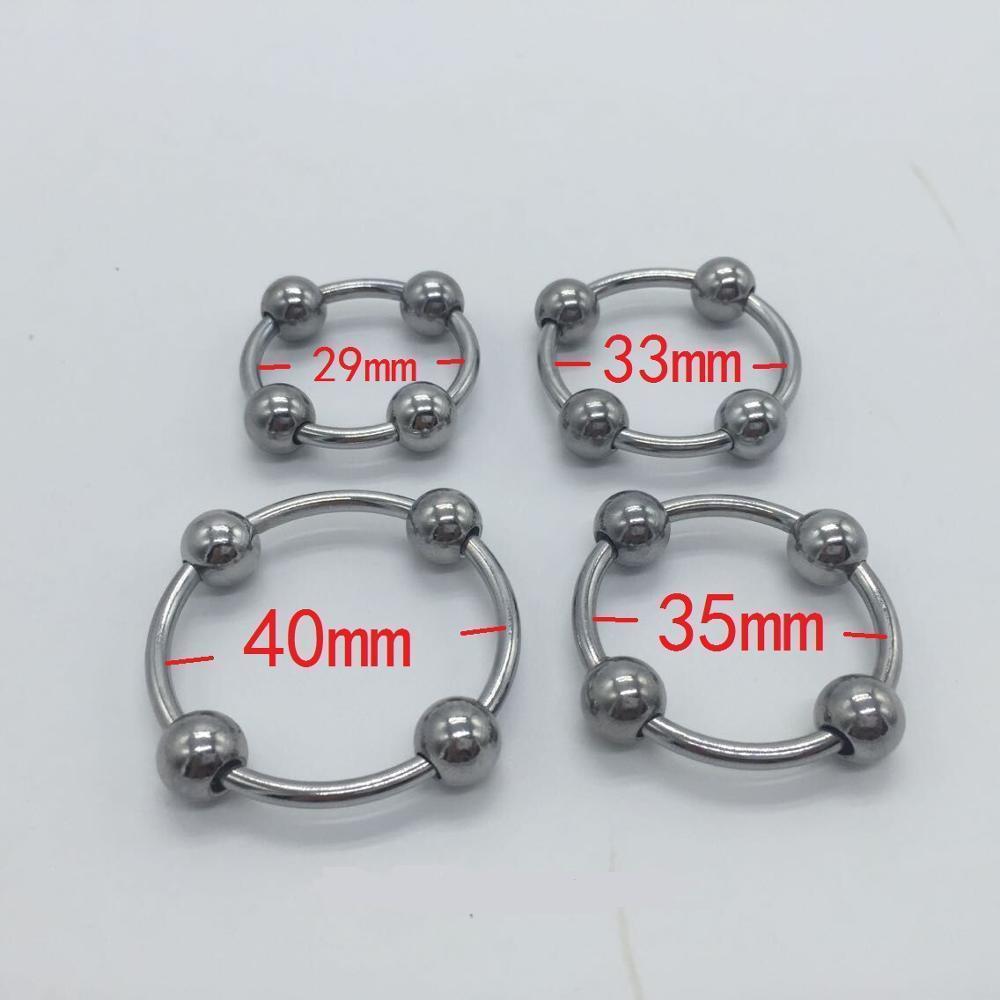 STUDCOLLAR-GLANS-RING - Stainless Steel 4 Ball Penis Rings in SIX SIZES ...