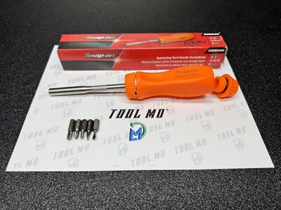Snap-on Tools USA NEW ORANGE Hard Handle Ratcheting Screwdriver w/Bits ...