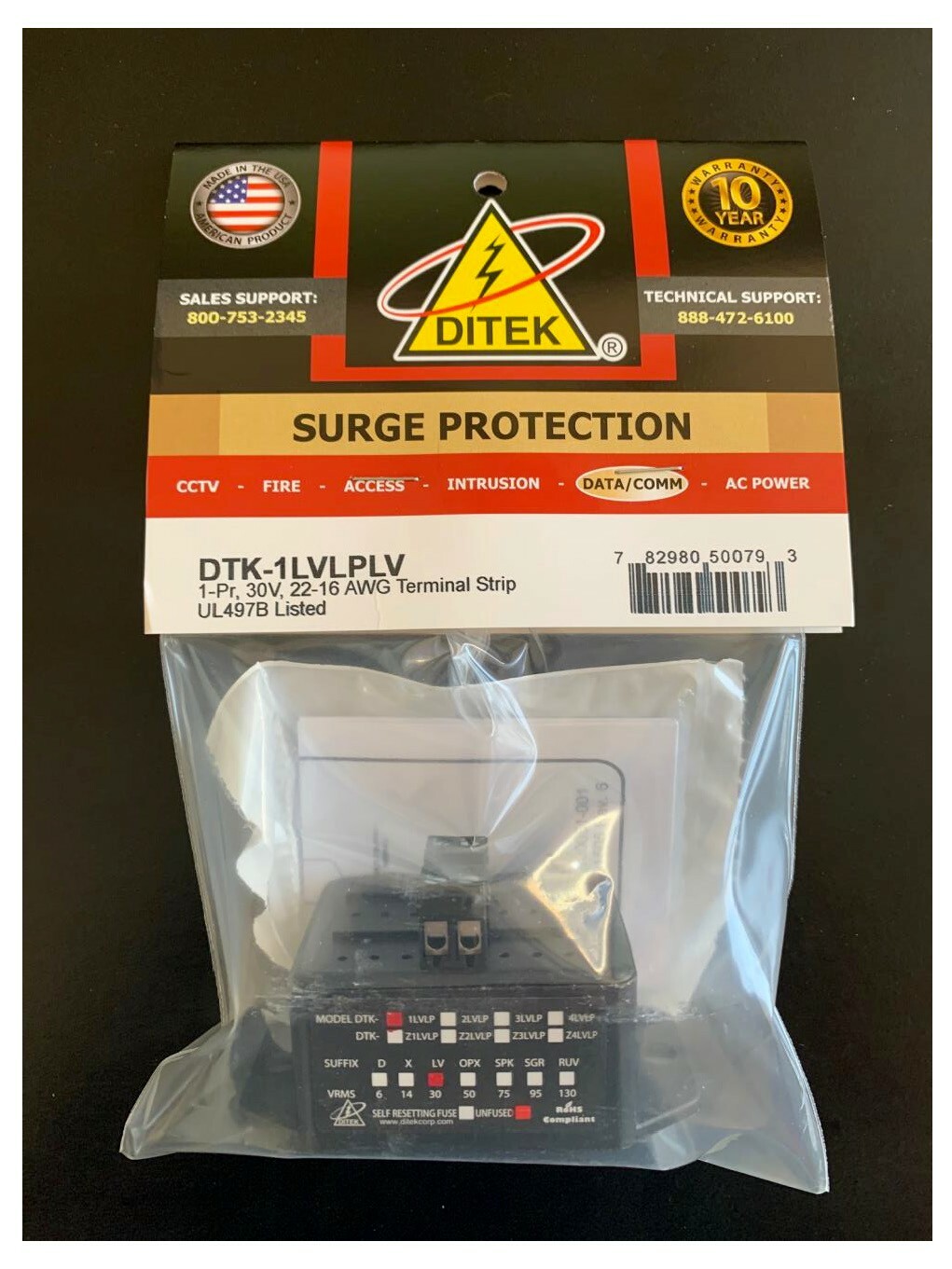 Ditek Corp Ditek DTK-1LVLPLV 1 Pair - 30V- Terminal Strip - 16-22 AWG ...