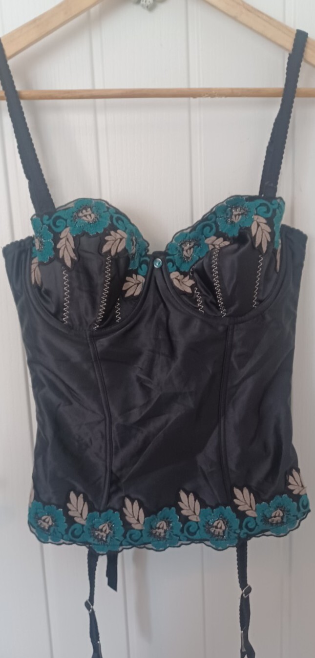 BLACK CORSET BASQUE SEXY EDEN 32D BY CHARNOS BRAND NEW TAGS | eBay UK