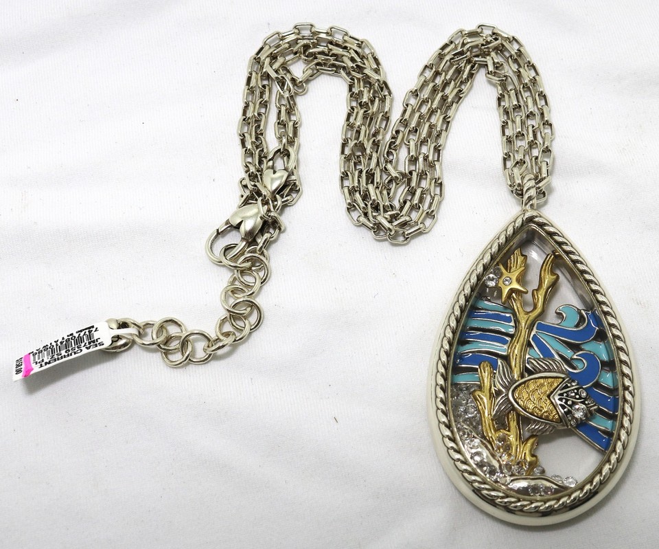 Brighton Rare HTF SEA CURRENTS NWT $158 Long Conv Nautical Shaker Gold ...