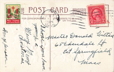 Christmas Seal 1925 Postcard Holly with Berries Embossed PM 1925 J7 | eBay