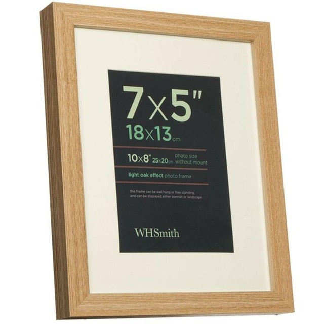 WHSmith Light Oak Effect Standard Photo Frame Brown Frame Size 17 x ...