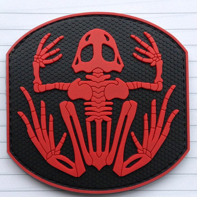 SKELETON FROG NAVY SEAL 3D PVC TACTICAL BADGE MILITARY RED RUBBER PATCH ...
