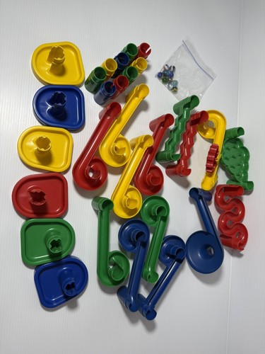 1990s Vintage 29 Pc. Marbleworks Discovery Toys Marble Run Parts W/Box ...