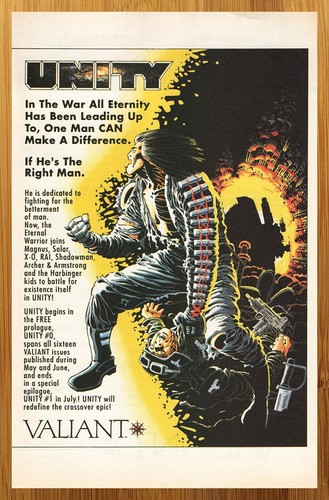 1992 Valiant Comics Unity Vintage Print Ad/Poster Eternal Warrior Promo ...