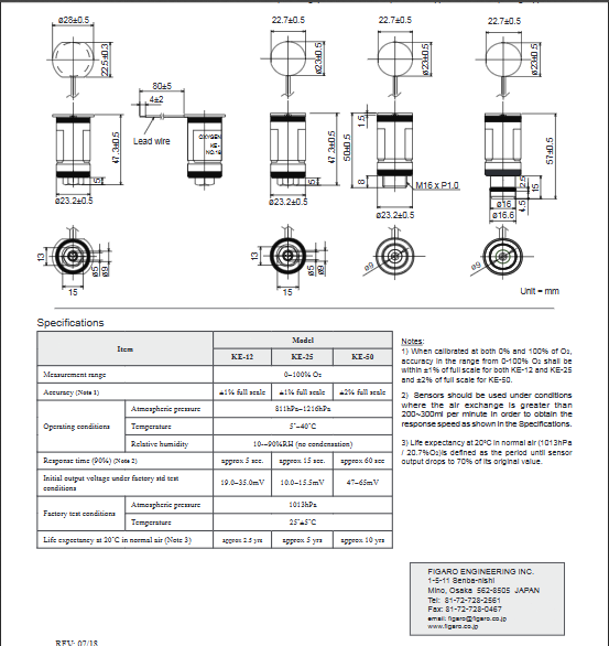 1Pce FIGARO GSYUASA CEMS KE-25 KE-25LF Oxygen Sensor KE25 New Japan | eBay
