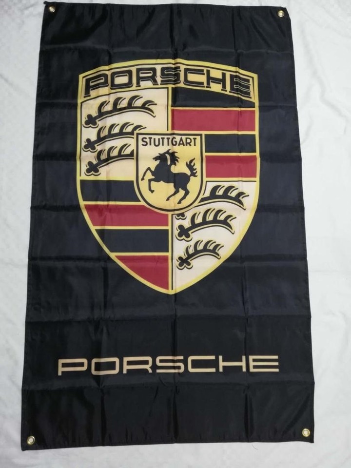 Porsche Flag Banner Poster Tapestry Emblem Black NEW Free Shipping | eBay