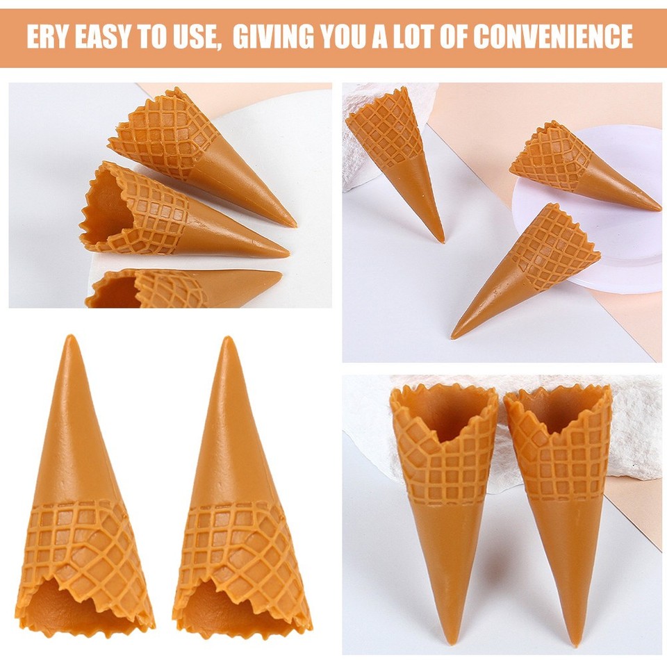 12 Pcs Fake Ice Cream Cone Mini Toy Cones Play Prop Artificial ...