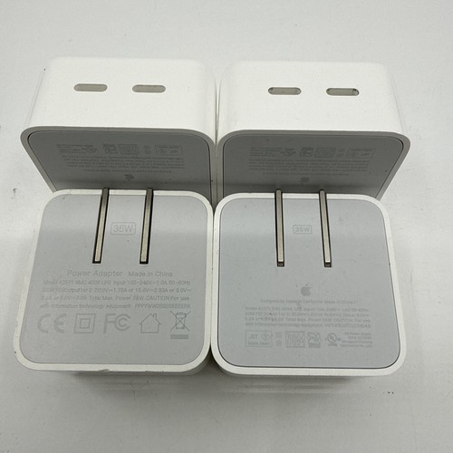 LOT OF 4 OEM Apple A2571 Dual USB-C Port 35W Power Adapter Charger ...