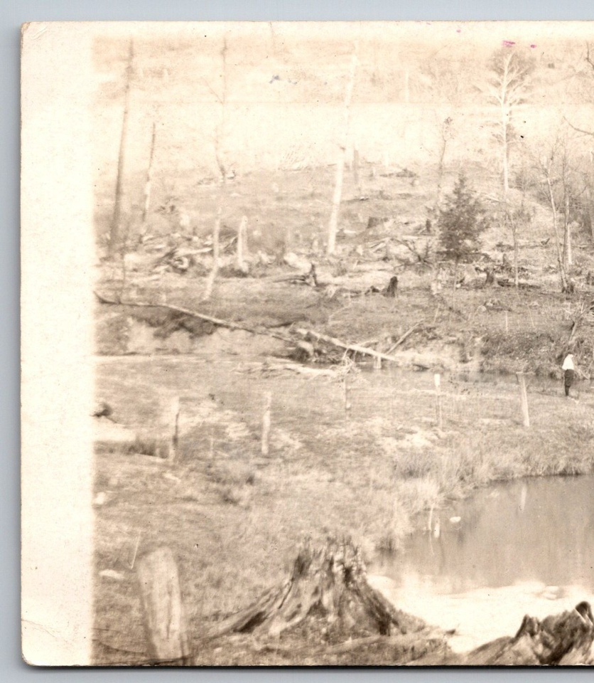 1913 RPPC Fishing Sandy Lick Creek Near Brookville ?Sabula PA Photo ...