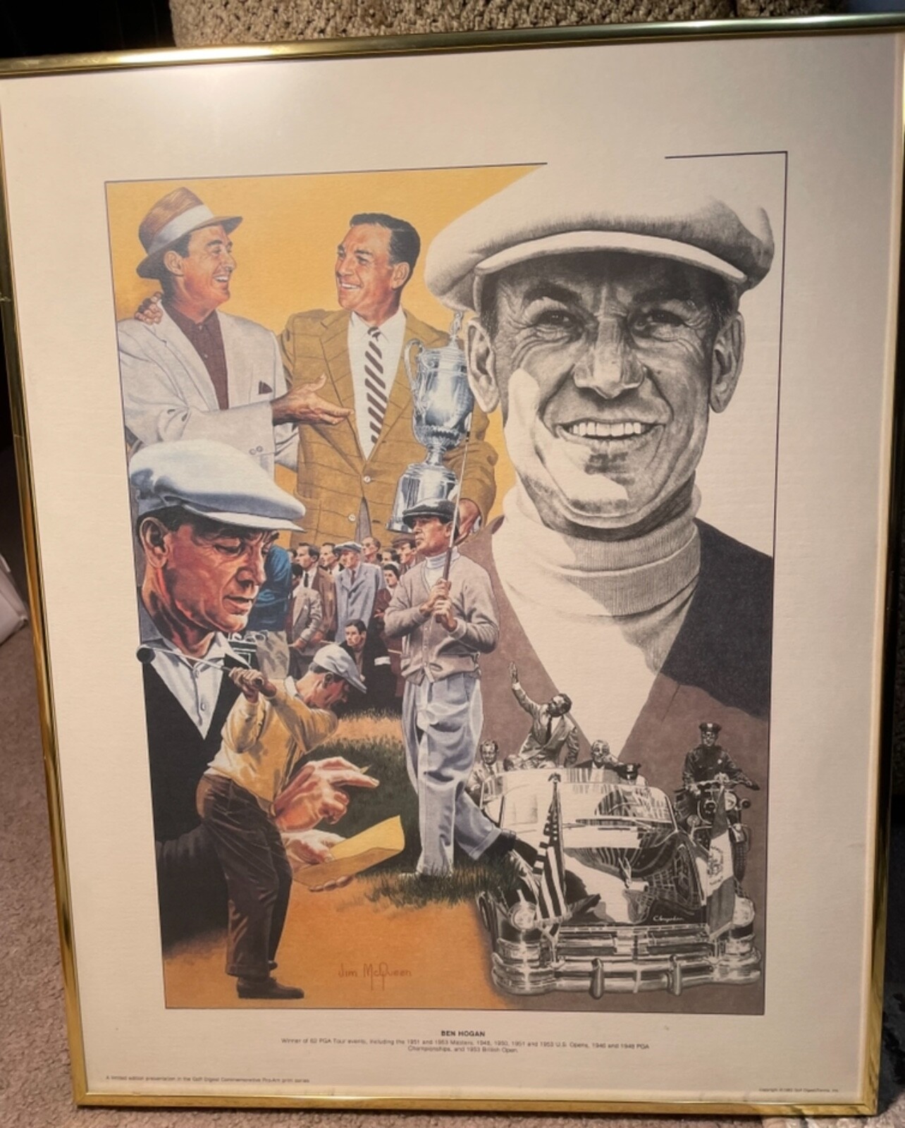 FRAMED 1983 BEN HOGAN GOLF DIGEST COMMEMORATIVE PRO AM WALL ART PRINT ...
