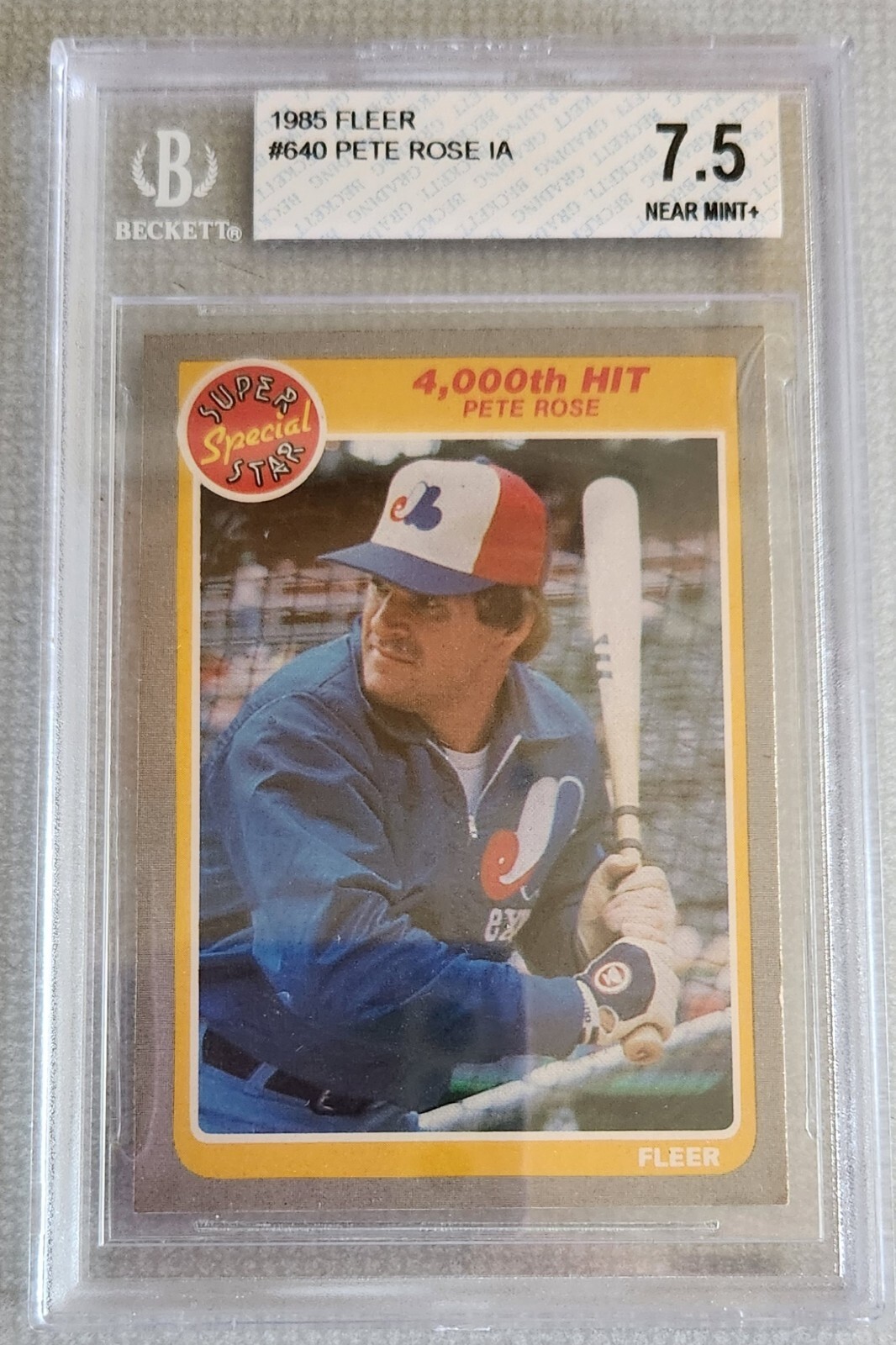⚾️1985 Fleer Pete Rose 4,000th Hit Beckett 7.5 Near Mint+ | eBay