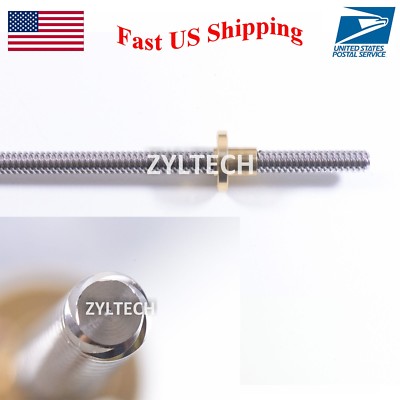 8mm Lead Screw Threaded Rod w/ Nut T8 Trapezoidal ACME Stepper 200 300 ...