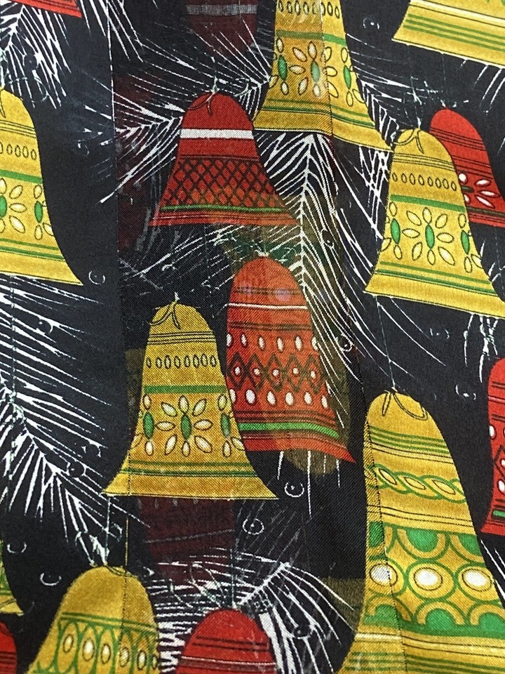 Cejon Women's Scarf Christmas Theme Gold and Red Bells Tree Black ...