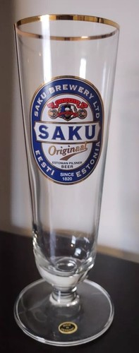 SAKU Estonia Beer Gold Rimmed Pilsner Beer Glass | eBay