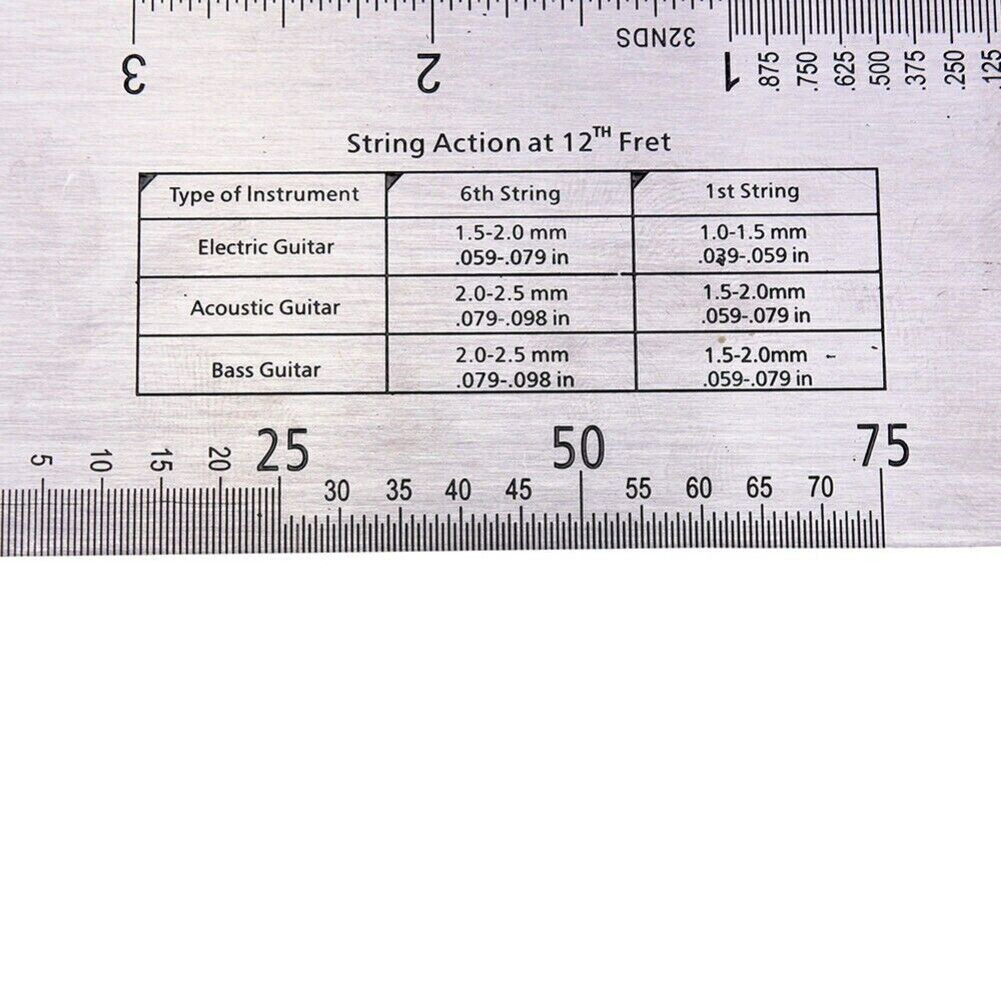 Steel String Action Gauge Ruler Guide Setup Measuring Luthier for ...
