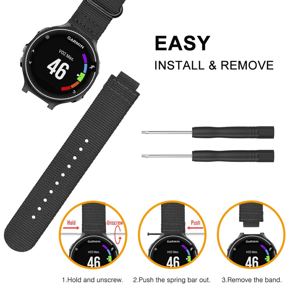 For Garmin Forerunner 235/220/230/620/630/735XT Nylon Sport Strap Wrist ...