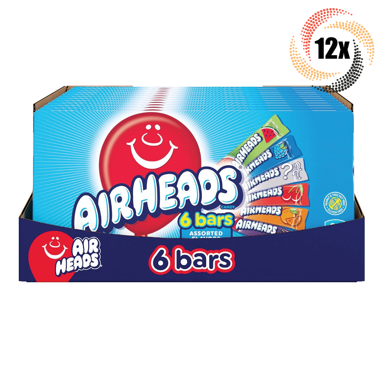 Full Box 12x Packs Airheads Assorted Chewy Candy | 6 Bars Per Pack | 3 ...